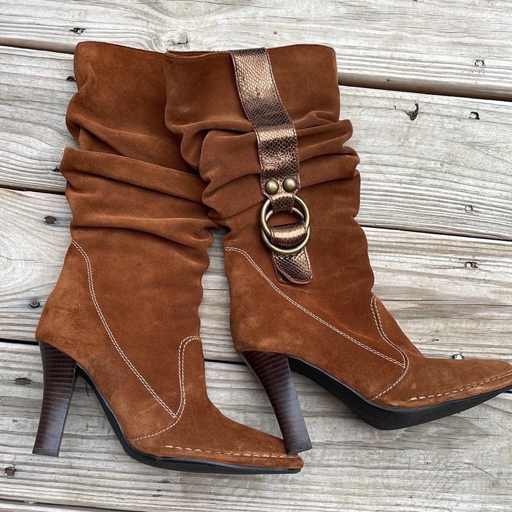 Hot In Hollywood - Suede Rust Tall Boots Size 8.5m - Gem